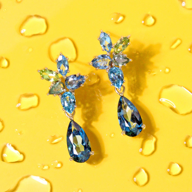 The Starlet 18K Cluster Gemstone Earrings - Stevie Wren