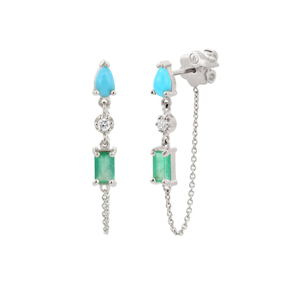 The Everyday 14K Cabochon Gemstone Chain Dangles - Stevie Wren